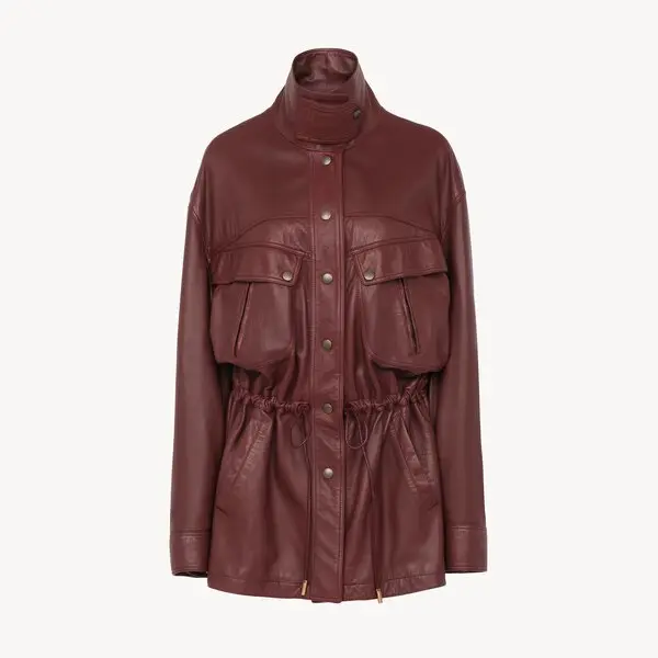 Chloé Leather Parka - Dusky Brown