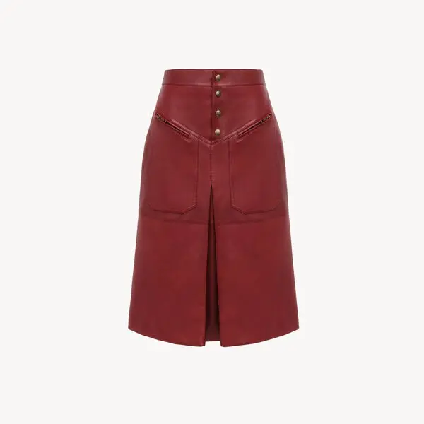 Chloé Knee-length Leather Skirt
