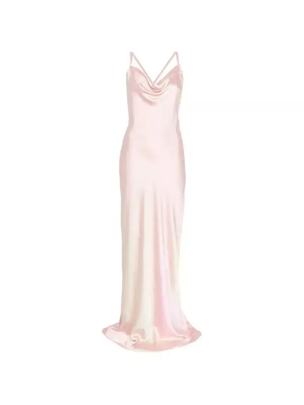 Norma Kamali Cross-back Maxi Dress - Pink