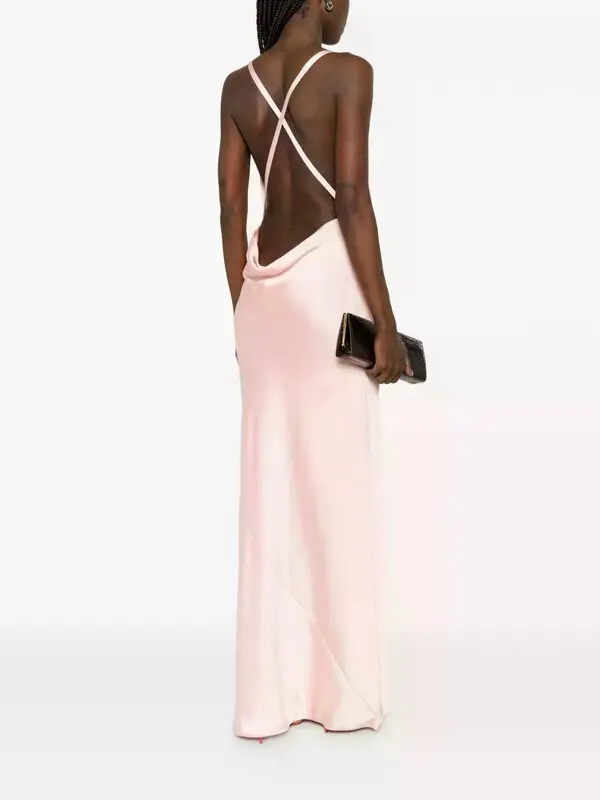 Norma Kamali Cross-back Maxi Dress - Pink