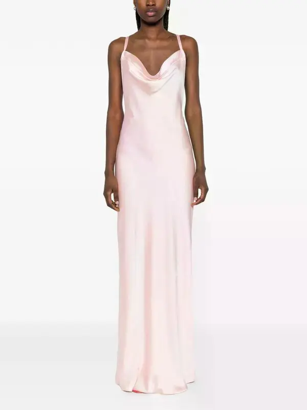 Norma Kamali Cross-back Maxi Dress - Pink