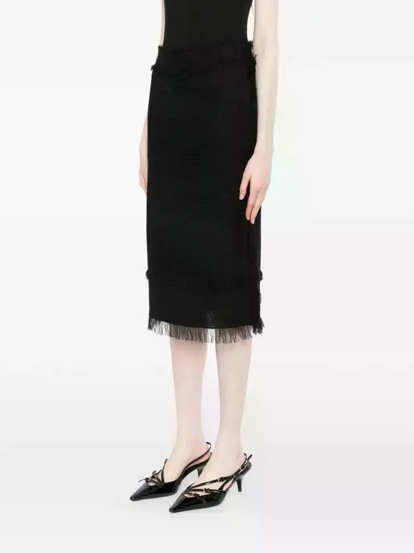 JNBY Fringed Straight Skirt - Black