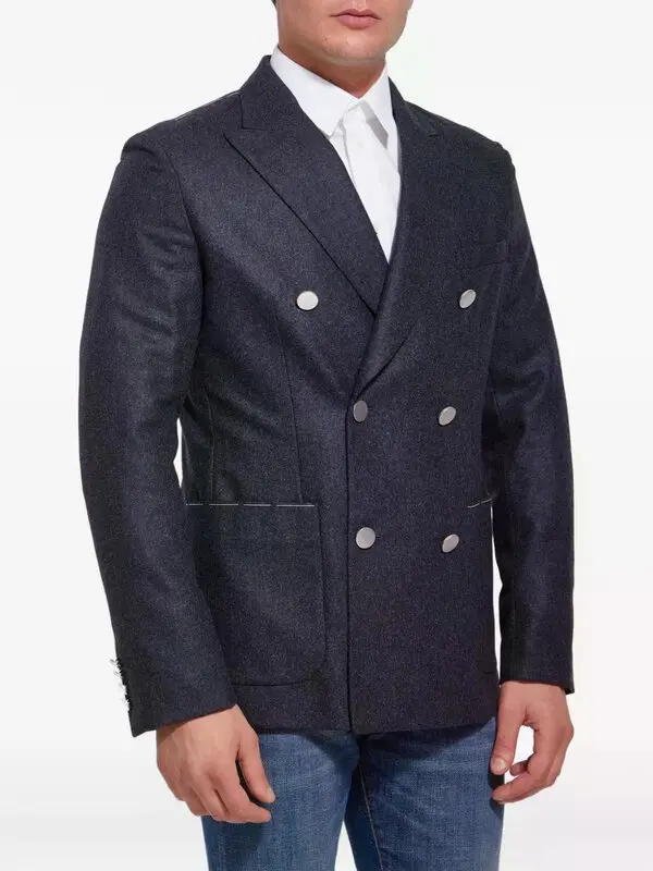 TONELLO Double-breasted Flannel Blazer