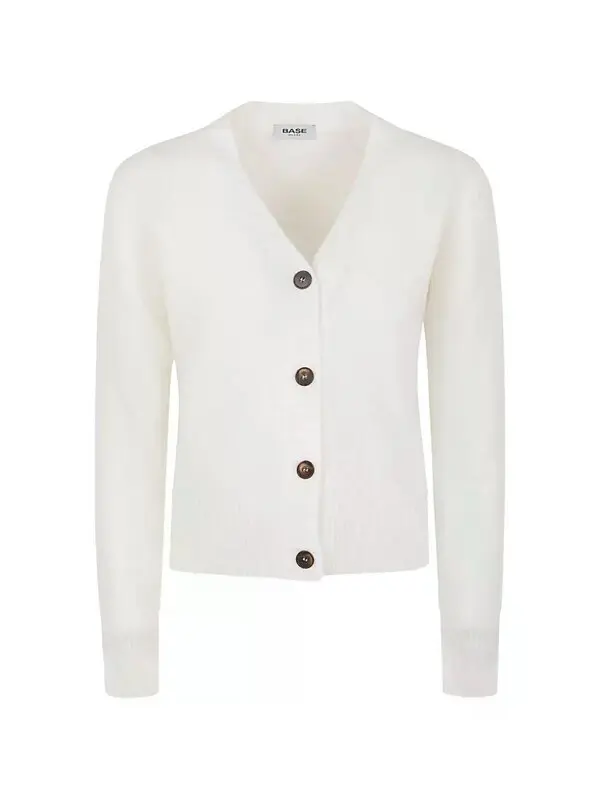 BASE MILANO V-neck Wool Cardigan
