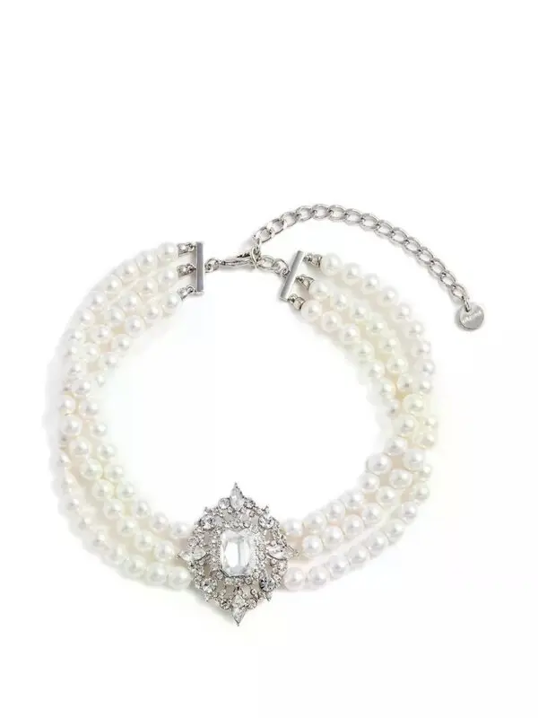 SELF-PORTRAIT Crystal And Pearl Necklace
