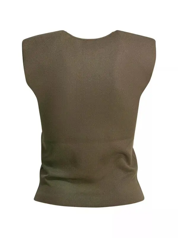 SA SU PHI Fine-knit Sleeveless T-shirt With Shoulder Pads