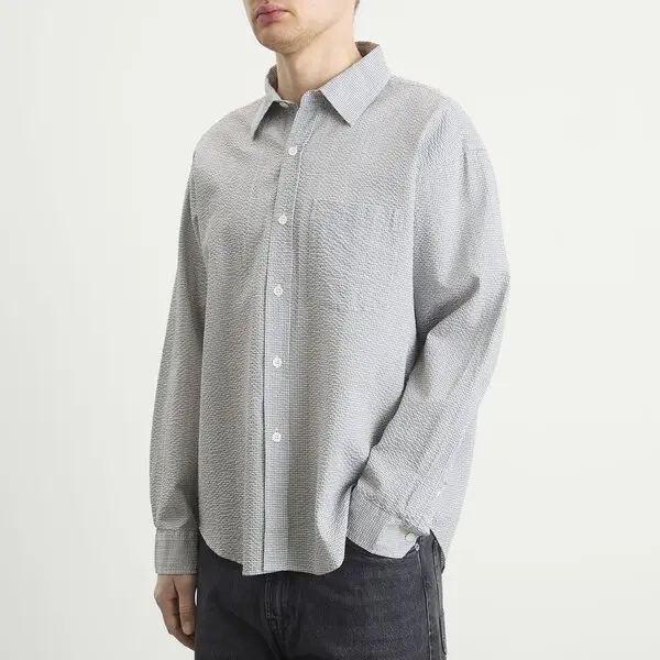 MFPEN Textured Check Executive Shirt - Bottle Grey