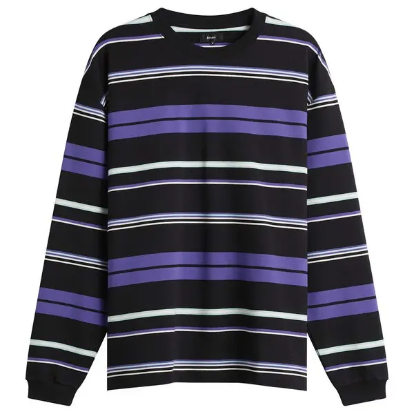 BEAMS Multi Stripe Long Sleeve T-shirt - Black