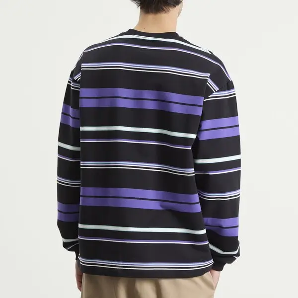 BEAMS Multi Stripe Long Sleeve T-shirt - Black