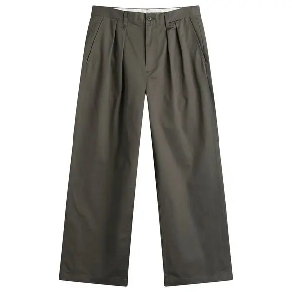 BEAMS New Wide Pleated Chino - Charcoal