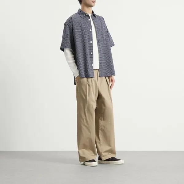 BEAMS New Wide Pleated Chino