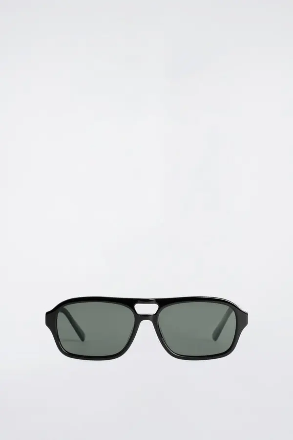 Cos Rectangular Aviator Sunglasses - Black