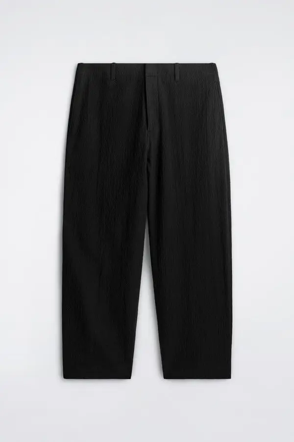 Cos Seersucker Relaxed-fit Straight-leg Pants