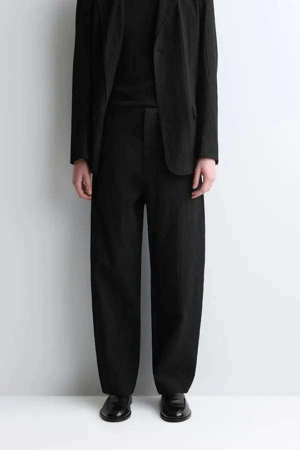 Cos Seersucker Relaxed-fit Straight-leg Pants