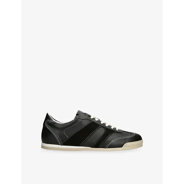 COLLEGIUM Pillar Pista Leather And Suede Trainers - Black