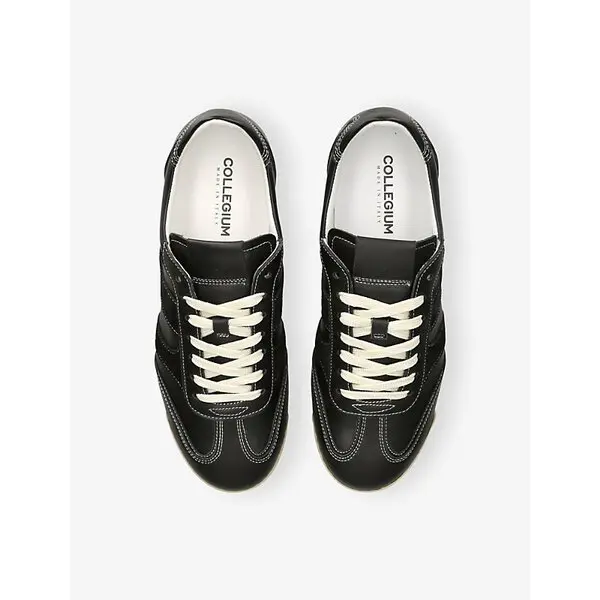 COLLEGIUM Pillar Pista Leather And Suede Trainers - Black