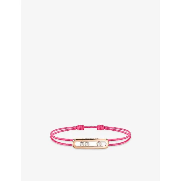 Messika 18ct Rose Gold And 0.09ct Diamond Cord Bracelet - Pink