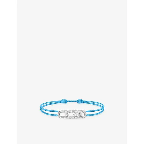 Messika Care Blue Pavé 18ct Rose Gold And 0.26ct Diamond Cord Bracelet - White