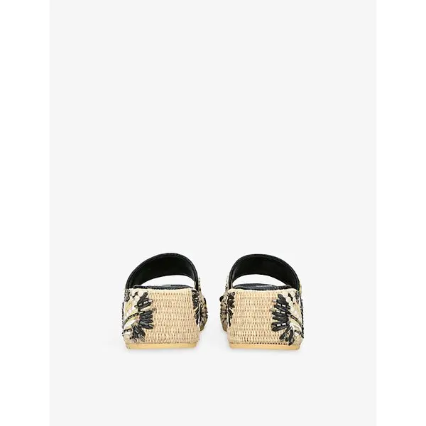 Steve Madden Decor Embroidered Raffia Mules