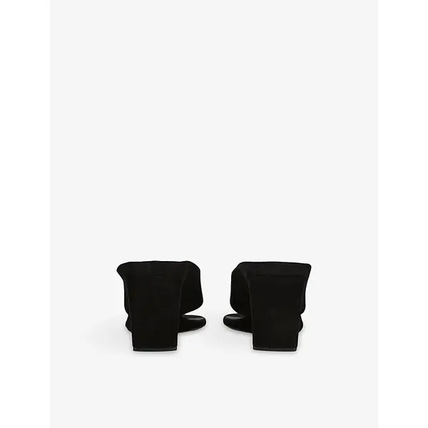 Alaïa Tong 75 Suede Wedge Sandals - Black