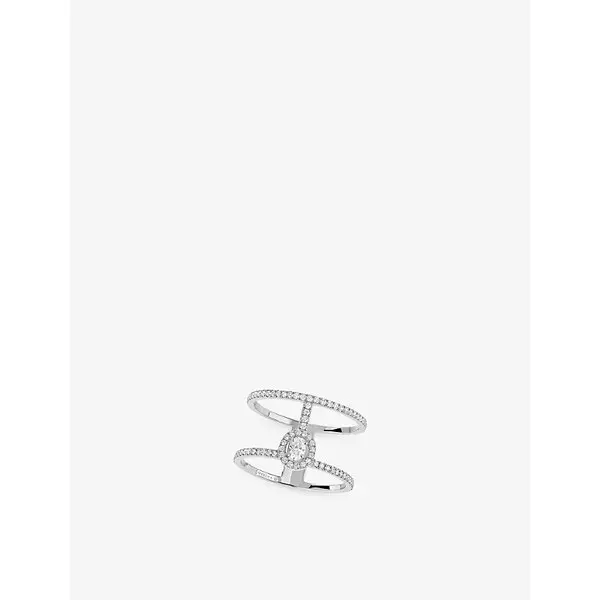 Messika Glam'azone 2 Row Pavé 18ct Gold And 0.4ct Diamond Ring - White