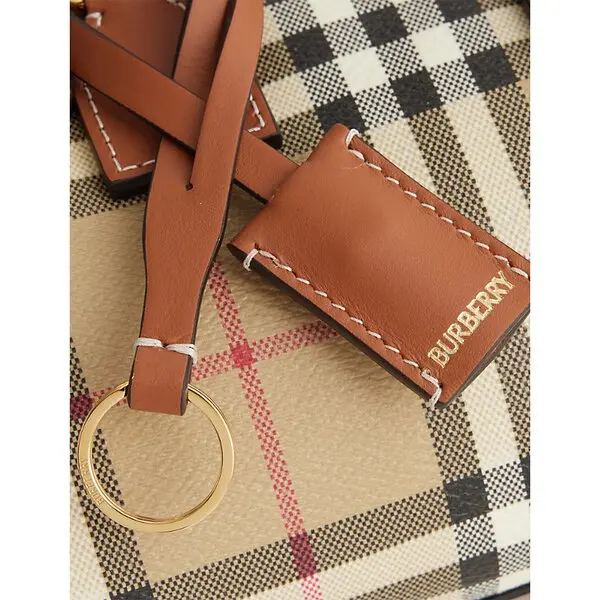 Burberry Mini Check Bowling Cross-body Bag - Briar Brown