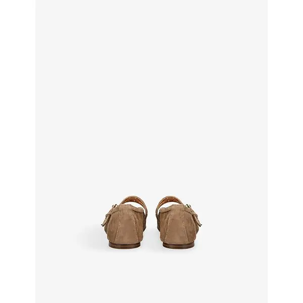 Steve Madden Lydia Suede Ballet Flats With Buckle Fastening - Mid Brown