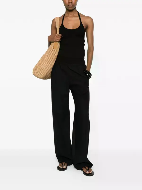 Enza Costa Ribbed Tank - Black