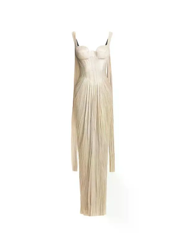 MARIA LUCIA HOHAN Anais Pleated Maxi Dress - Neutrals