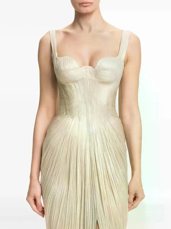 MARIA LUCIA HOHAN Anais Pleated Maxi Dress - Neutrals