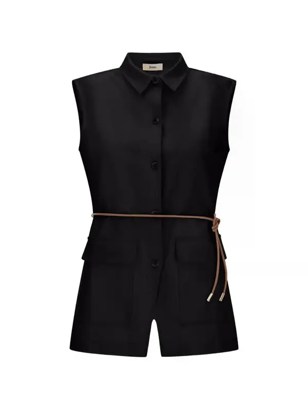 Herno Belted Vest With Flap Pockets
