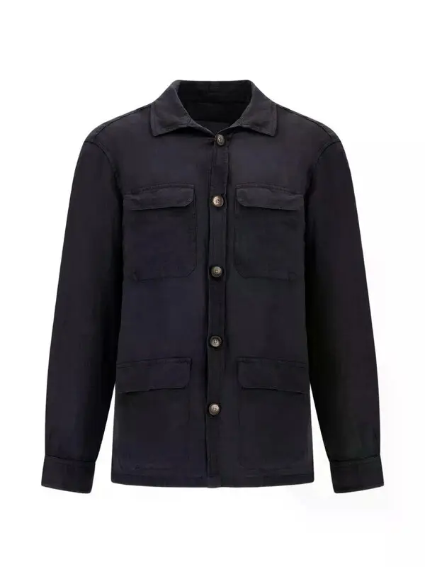 Herno Flap-pocket Linen Shirt Jacket