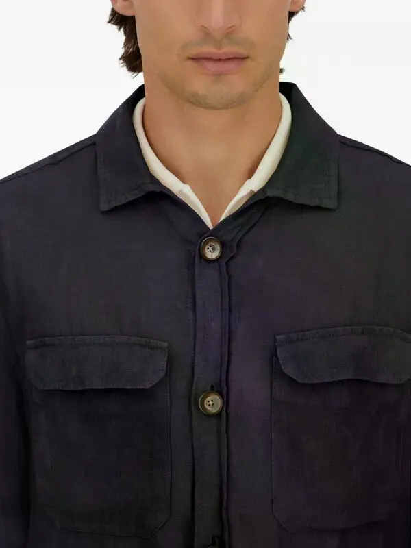 Herno Flap-pocket Linen Shirt Jacket