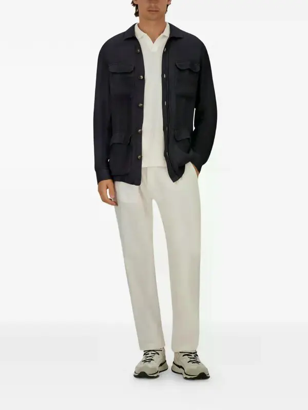 Herno Flap-pocket Linen Shirt Jacket