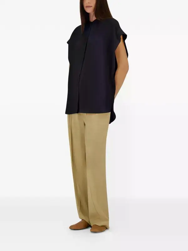 Herno Mandarin-collar Cady Blouse - Black