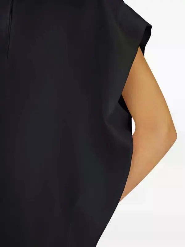 Herno Mandarin-collar Cady Blouse - Black