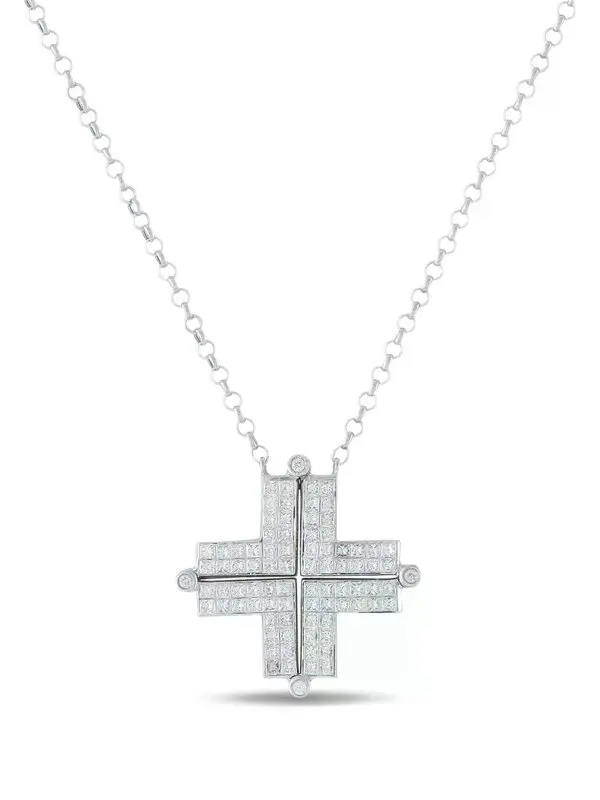 LB EXCLUSIVE Diamond Geometric Pendant Necklace - Silver