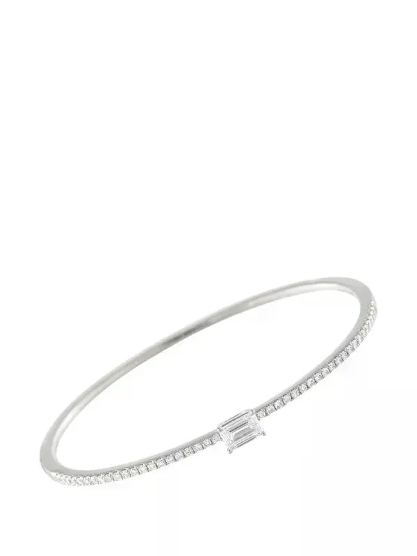 LB EXCLUSIVE 18k White Gold Diamond Bangle Bracelet - Silver