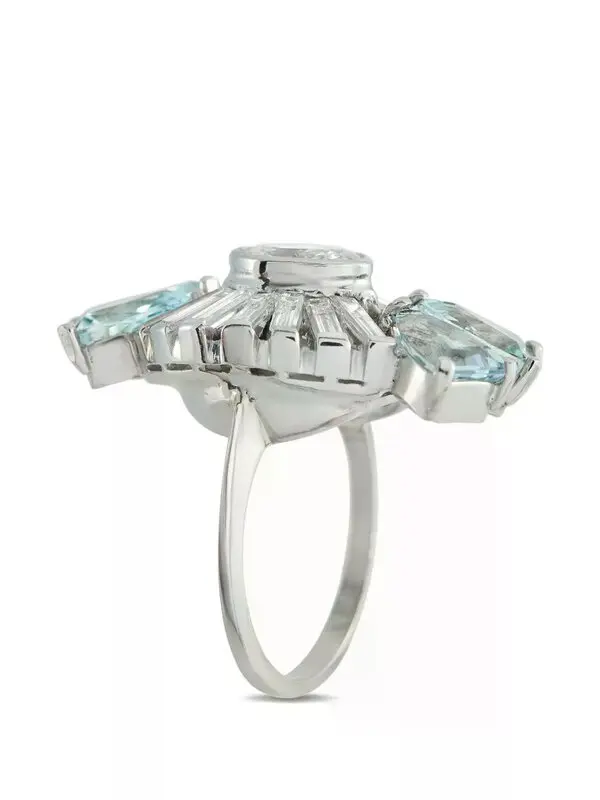 LB EXCLUSIVE Diamond And Aquamarine Ring