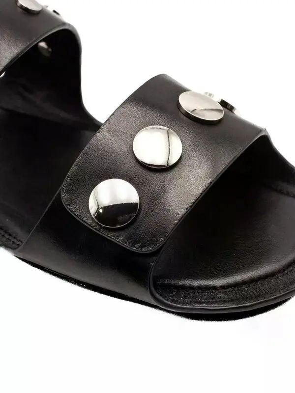 Elena Iachi Studded Leather Flat Sandals