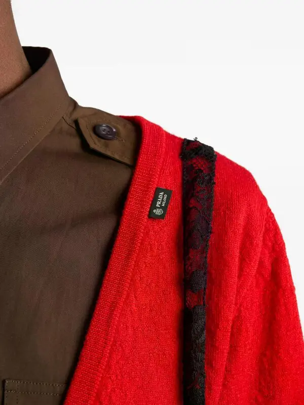Prada V-neck Cashmere Sweater - Red