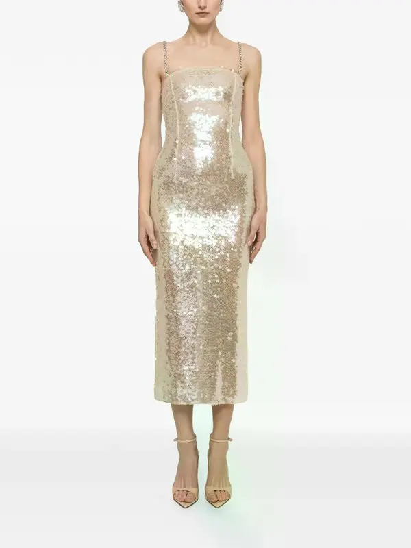NISSA Sequin Embellished Midi Dress
