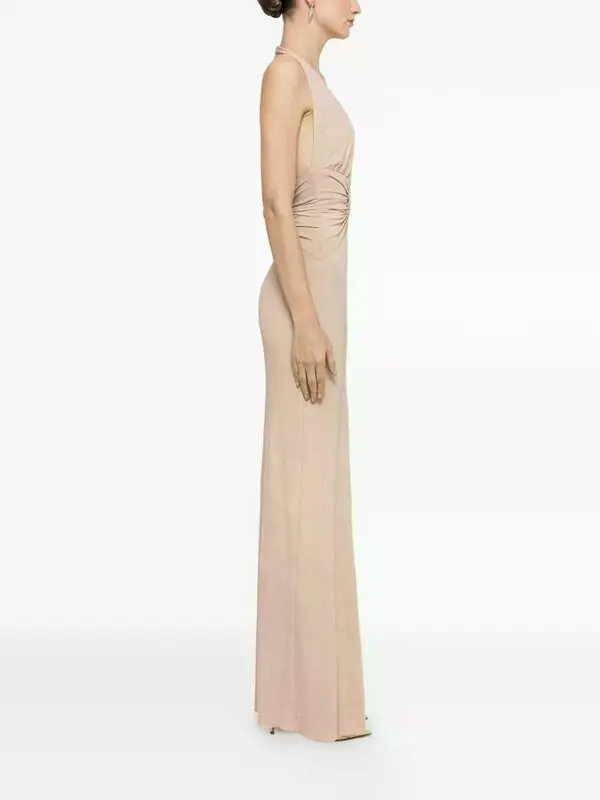 NISSA Glitter Maxi Dress - Neutrals