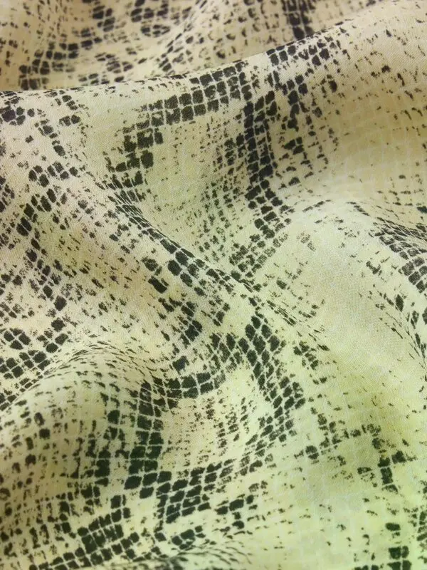 FRAME Snakeskin-print Puff-sleeve Shirt