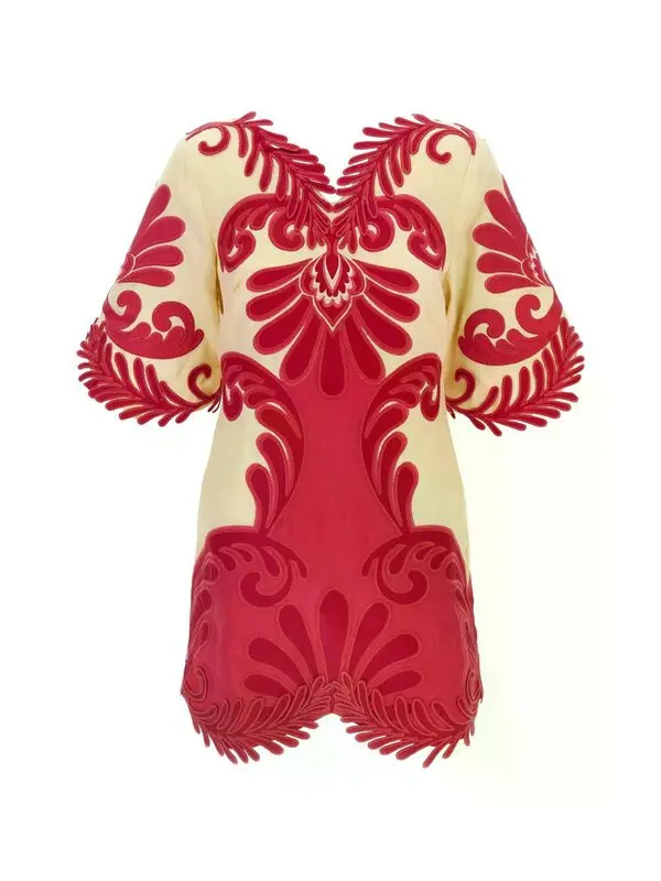 Farm Rio Embroidered Mini Dress