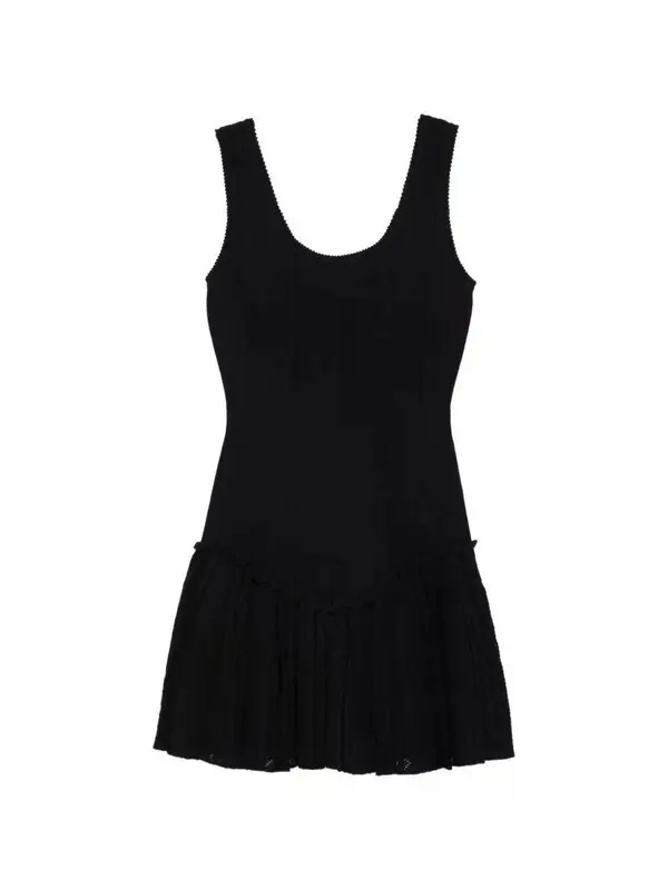 Sandro Ruffled Knitted Mini Dress