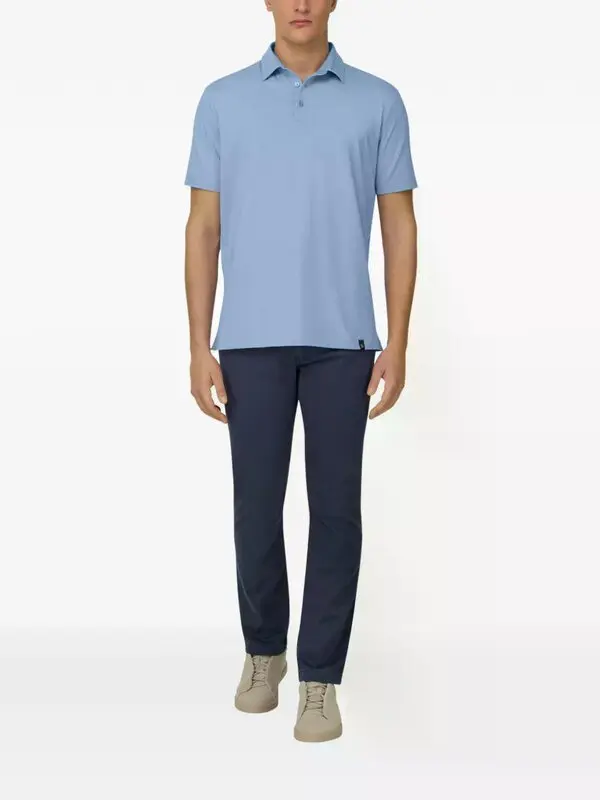 Boggi Milano Button-front Polo Shirt - Blue
