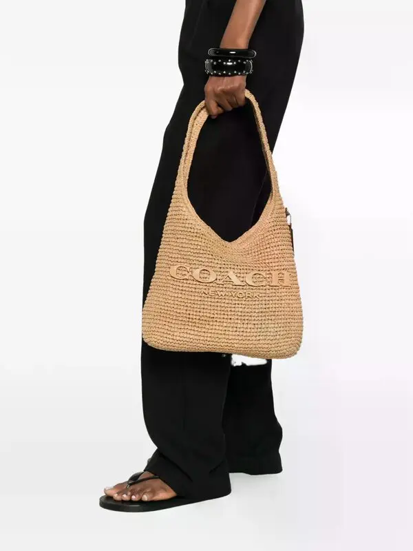 COACH Brooklyn Embossed-logo Shoulder Bag - Neutrals