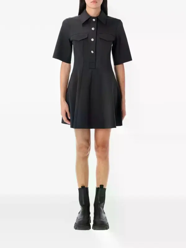 GANNI Collared Flared Mini Dress