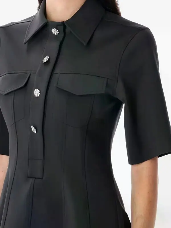 GANNI Collared Flared Mini Dress